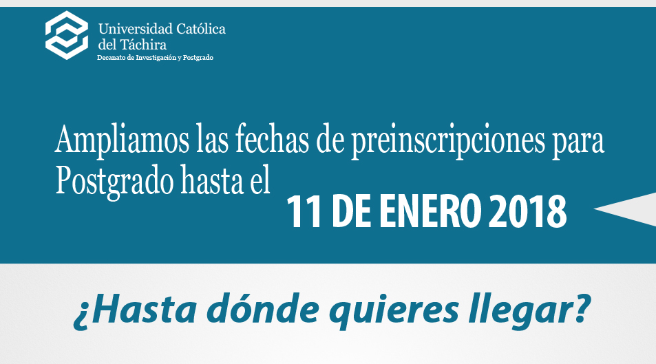 Preinscripciones para Postgrado - Universidad Católica del Táchira