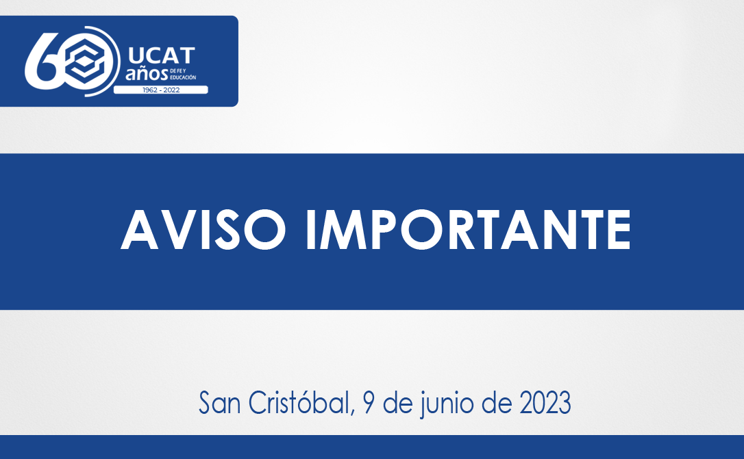 Aviso Importante - Universidad Católica del Táchira